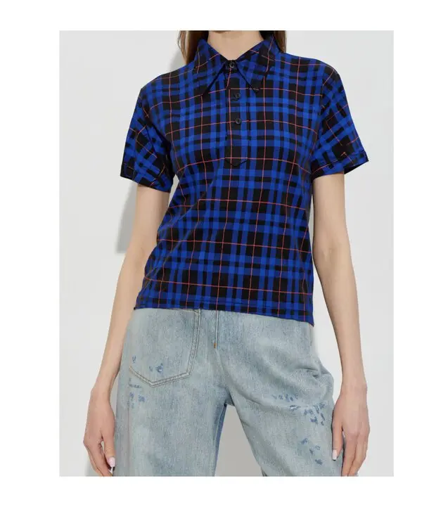 MAISON MARGIELA Plaid Short-sleeved Shirt - Blue
