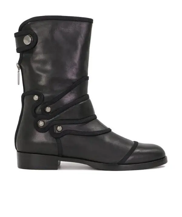 Dolce & Gabbana Leather Ankle Boots With Zipper Detail