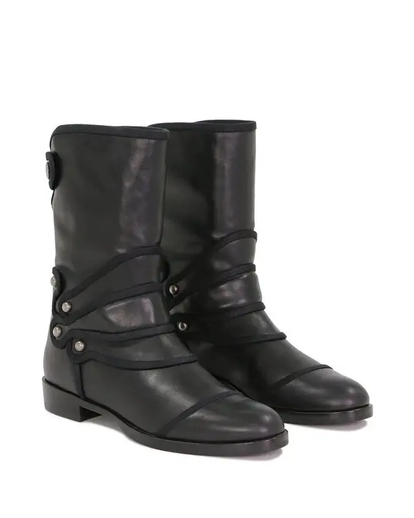 Dolce & Gabbana Leather Ankle Boots With Zipper Detail