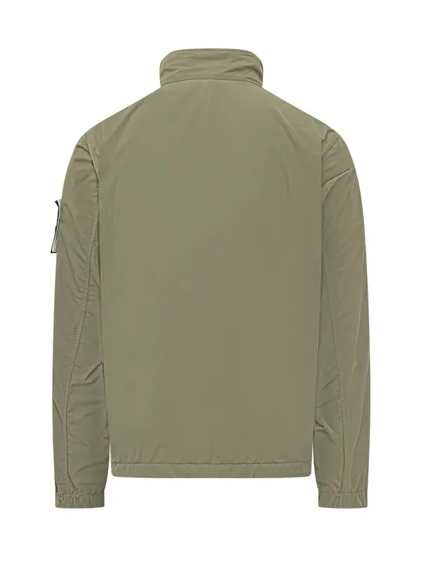 Stone Island High Neck Jacket With Logo Patch