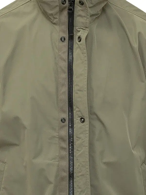 Stone Island High Neck Jacket With Logo Patch