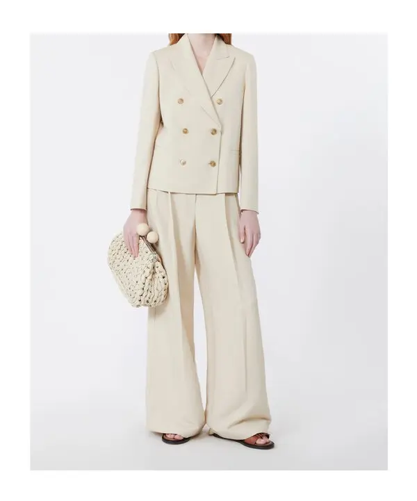 Max Mara Veliero Pleated Wide-leg Trousers - Beige
