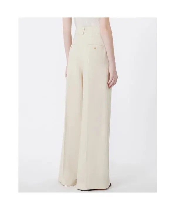 Max Mara Veliero Pleated Wide-leg Trousers - Beige