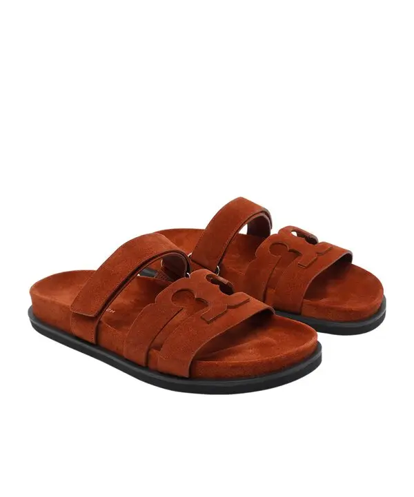 Tory Burch Ines Sport Logo Slides - Red