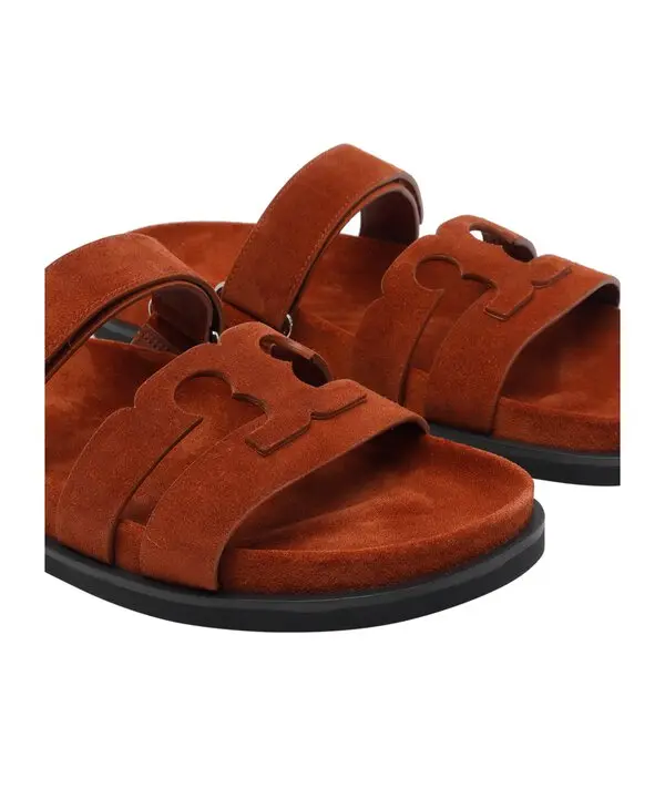 Tory Burch Ines Sport Logo Slides - Red