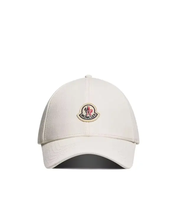 Moncler Baseball Cap With Embroidered Logo - White