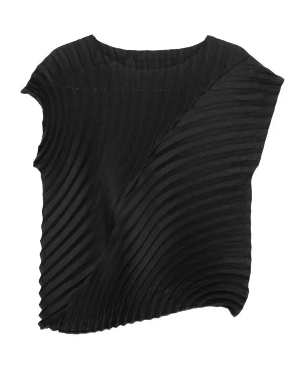 Issey Miyake Pleated Top - Black