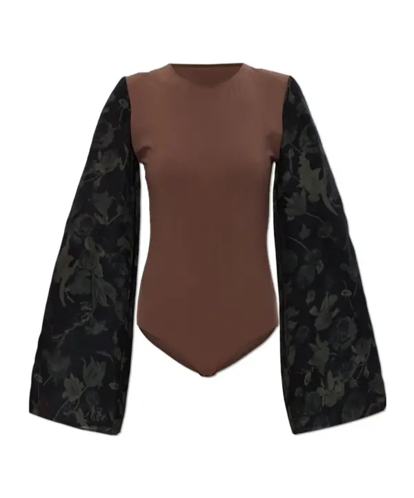 MAISON MARGIELA Flared Sleeve Bodysuit With Floral Print