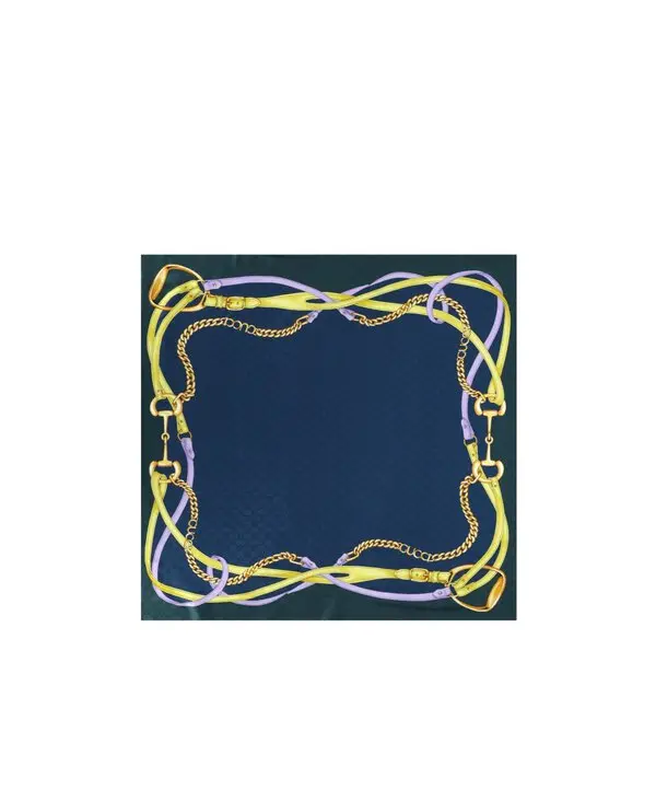 Gucci Printed Gg Silk Jacquard Carr - Blue