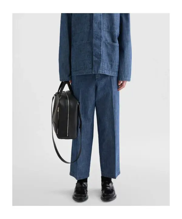 JIL SANDER Chambray Tapered Trousers - Indigo
