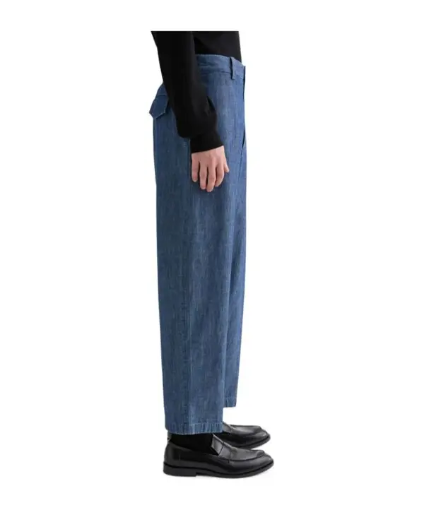 JIL SANDER Chambray Tapered Trousers - Indigo