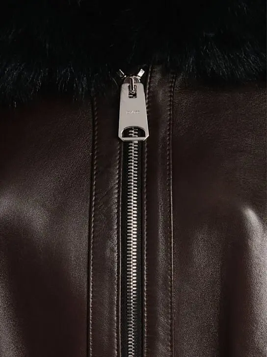 Khaite Daemon Leather Jacket With Fur Collar - Black