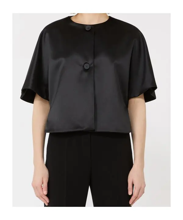 Max Mara Buttoned Cape With Bow Detail