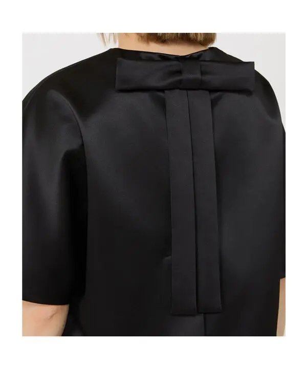 Max Mara Buttoned Cape With Bow Detail