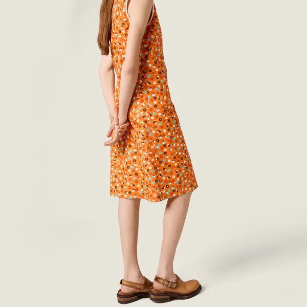 Miu Miu Floral Printed Sleeveless V-neck Midi Wrap Dress