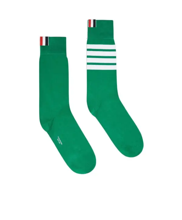 Thom Browne Four-bar Socks - Green