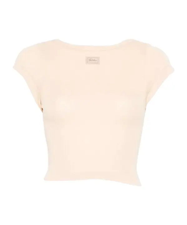JEAN PAUL GAULTIER Ribbed Short-sleeved T-shirt - Nude
