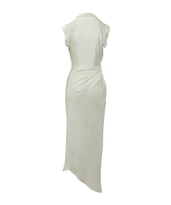 Victoria Beckham Asymmetrical Knotted Maxi Dress - Gray