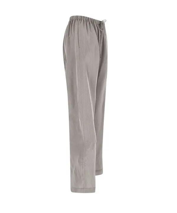 RÓHE Striped Drawstring Wide-leg Trousers - Gray