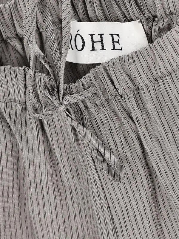 RÓHE Striped Drawstring Wide-leg Trousers - Gray
