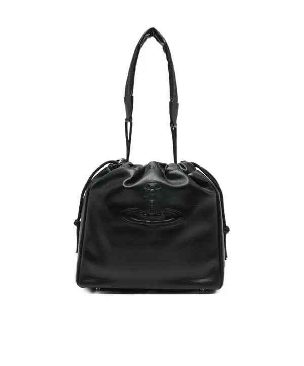 VIVIENNE WESTWOOD Hilary Orb Embossed Bucket Bag - Black