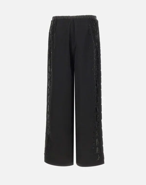 JACQUES WEI Embellished Drawstring Casual Pants