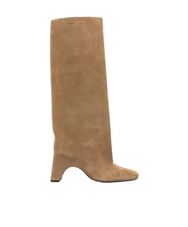 Coperni Square-toe Pull-on Boots - Brown Dark