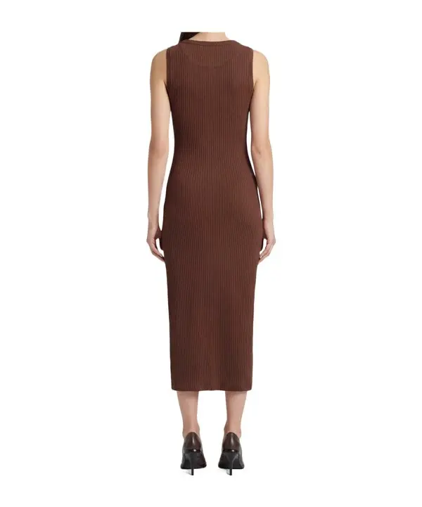 Marni Ribbed Sleeveless Midi Dress - Red