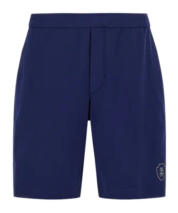 Brunello Cucinelli Logo Printed Interlock Shorts - Blue