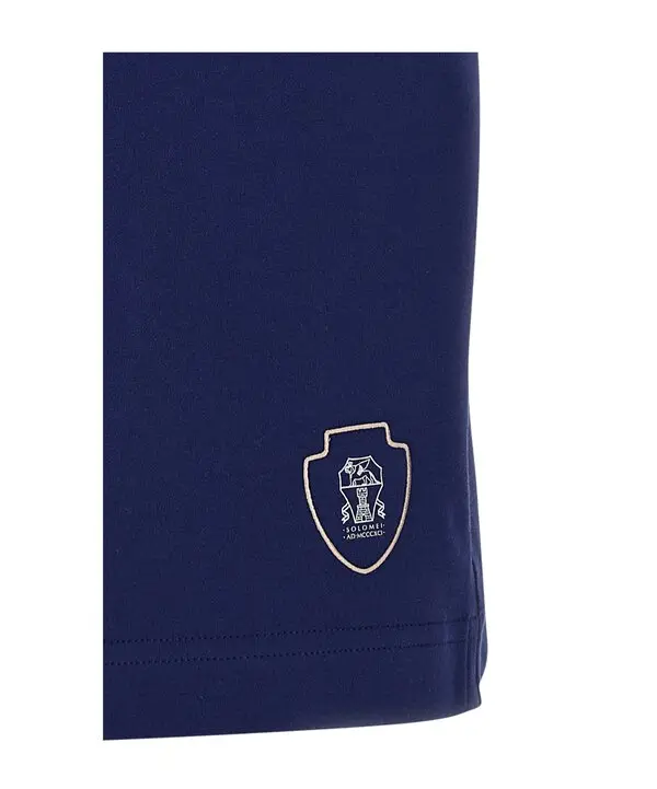 Brunello Cucinelli Logo Printed Interlock Shorts - Blue