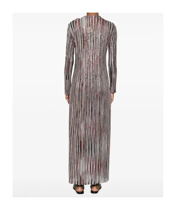 Missoni Striped V-neck Cardigan - Gray