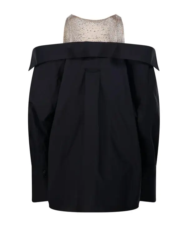 Giuseppe Di Morabito Crystal Tulle Detail Off-shoulder Dress
