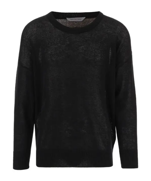 Balenciaga Relaxed-fit Crew Neck Sweater - Black