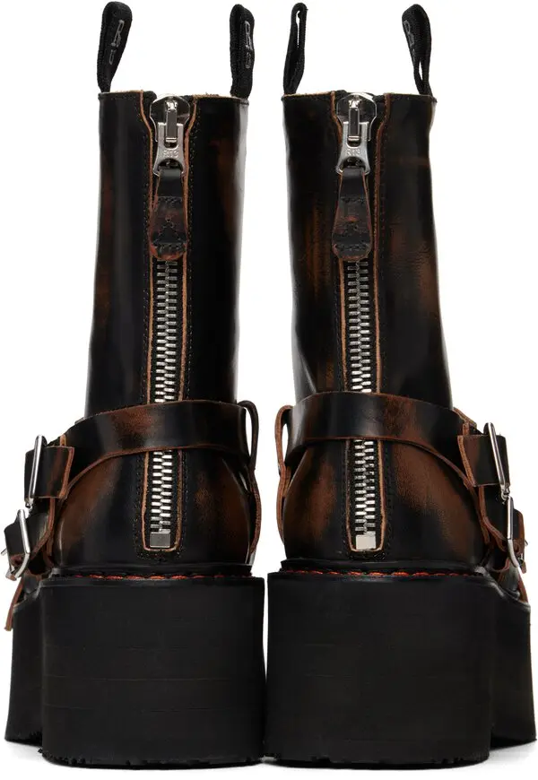 R13 Lace-up Double-layer Ankle Boots