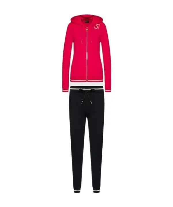 EA7 Logo Detail Hooded Sports Suit - Black