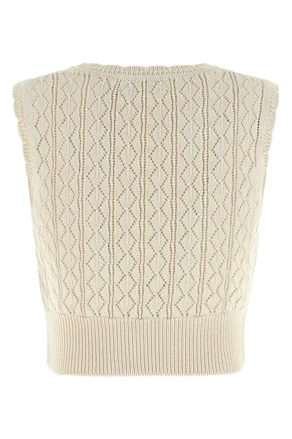 VIVIENNE WESTWOOD Ella Orb Embroidered Knitted Top - Cream