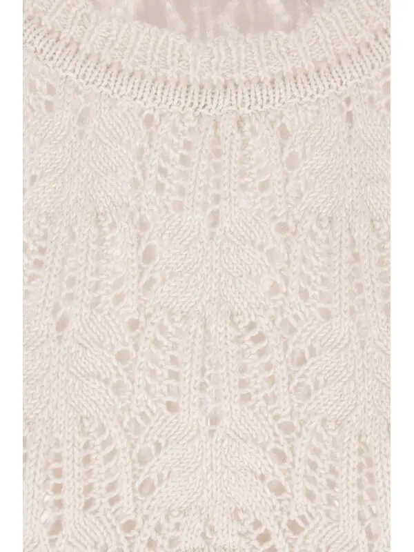 VIVIENNE WESTWOOD Ella Orb Embroidered Knitted Top - Cream