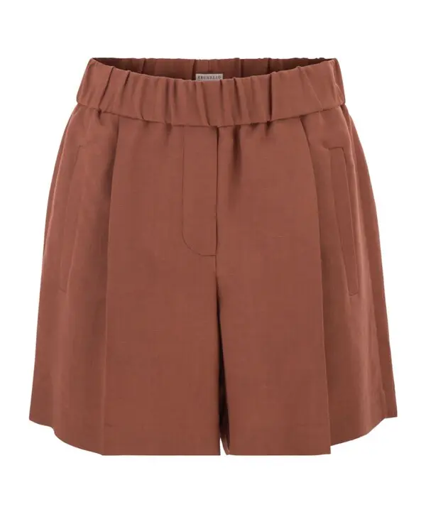 Brunello Cucinelli Fluid Twill Baggy Shorts - Brown