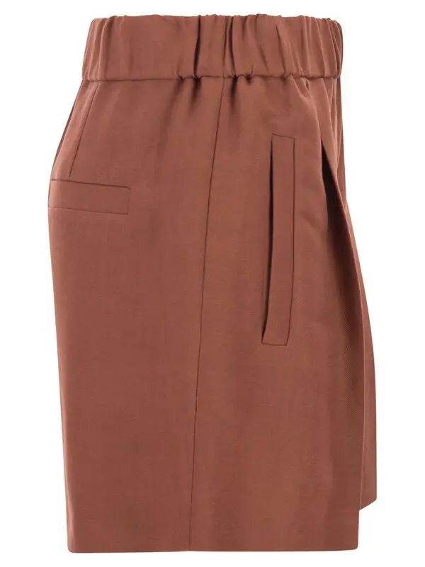 Brunello Cucinelli Fluid Twill Baggy Shorts - Brown