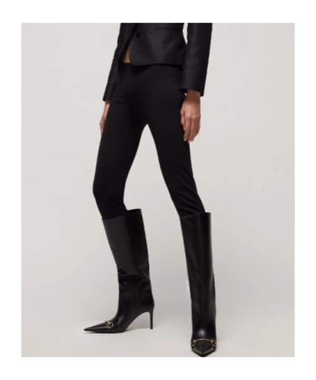 Gucci Donna Horsebit Pointed Toe Stiletto Mid Heel Boots