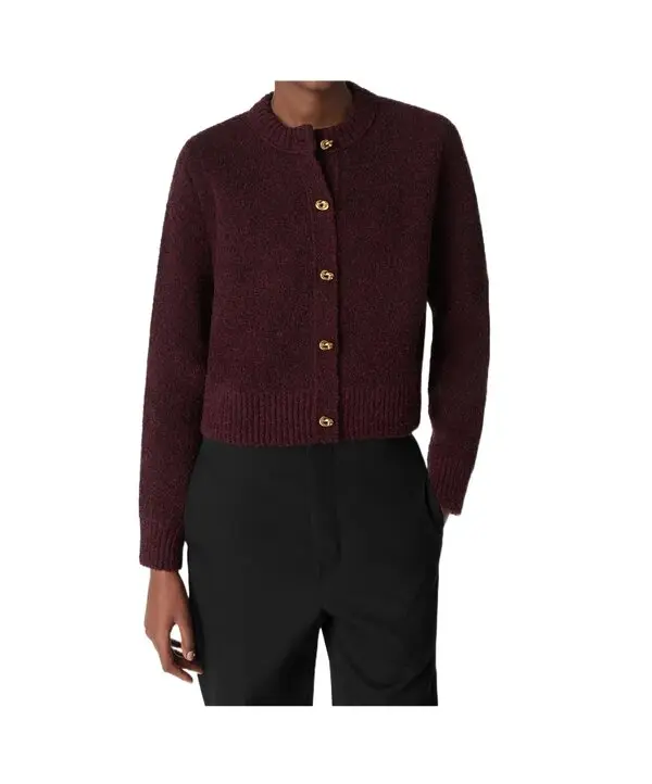Bottega Veneta Wool Bouclé Cardigan - Mixed Ox-red