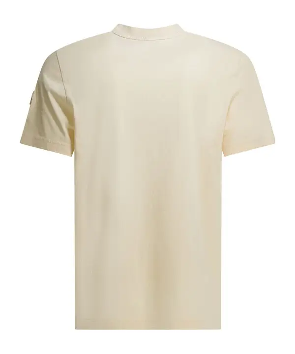Moncler Logo Velvet Detail T-shirt - Cream