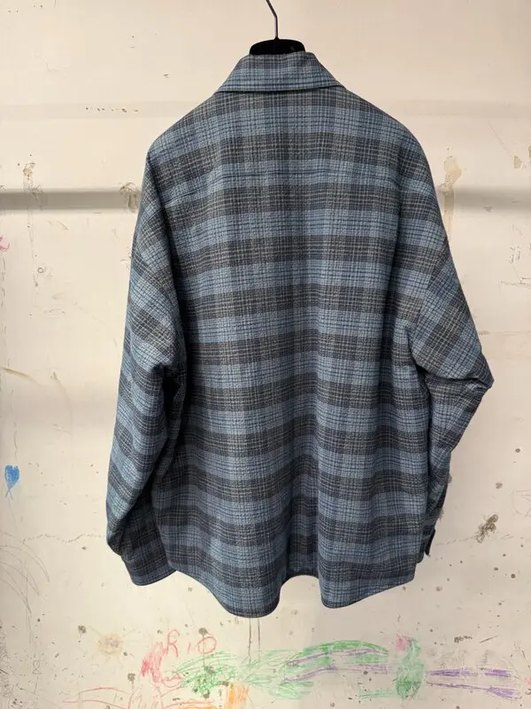 Balenciaga Checked Zip-up Shirt Jacket With Logo Detail