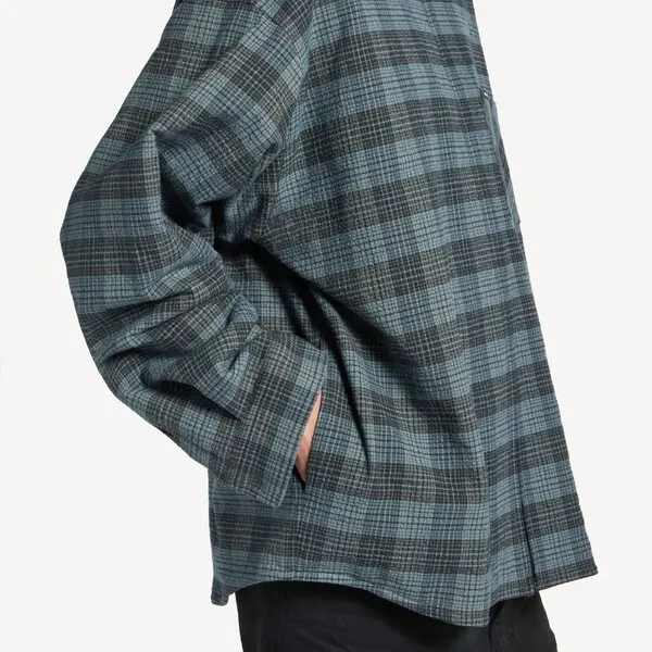 Balenciaga Checked Zip-up Shirt Jacket With Logo Detail