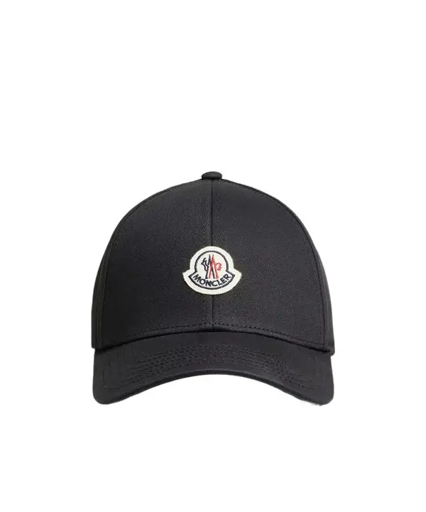 Moncler Baseball Cap With Embroidered Logo - Black