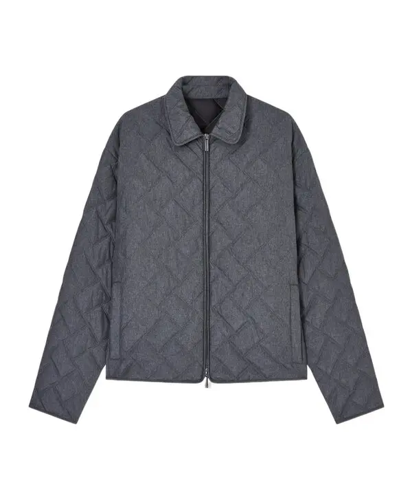 Emporio Armani Quilted Zip-fastening Jacket - Grey