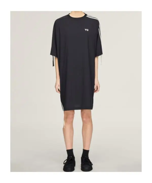 Y3 Cinch 3-stripes Oversized T-shirt Dress