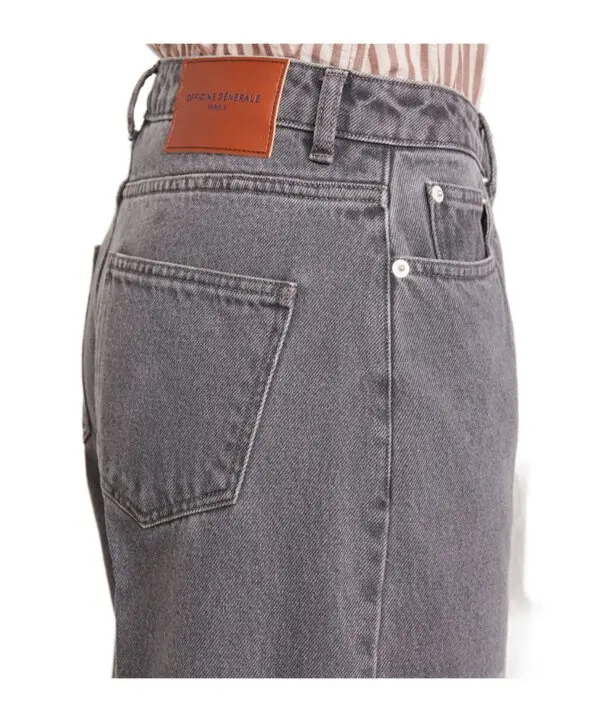 Officine Générale Wide-leg High-waisted Jeans - Medium Gray