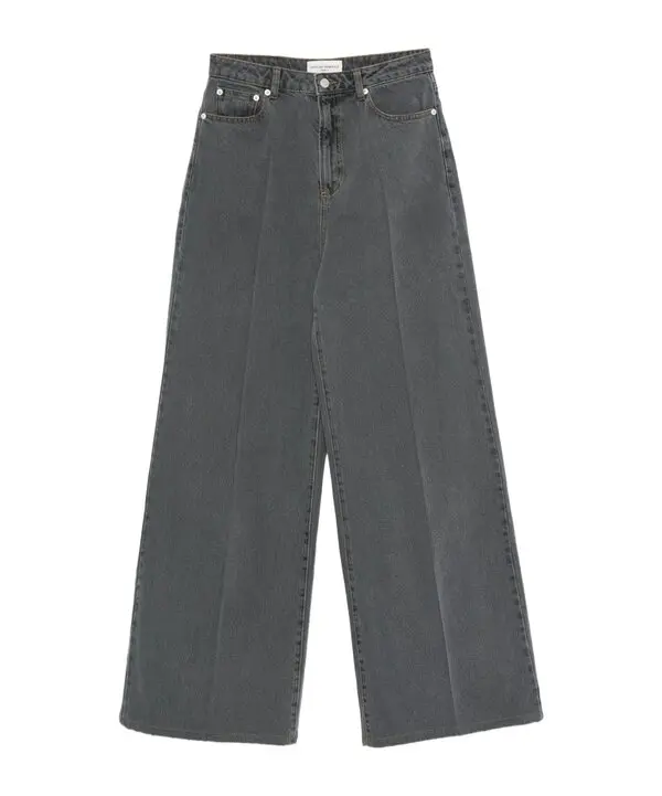 Officine Générale Wide-leg High-waisted Jeans - Medium Gray