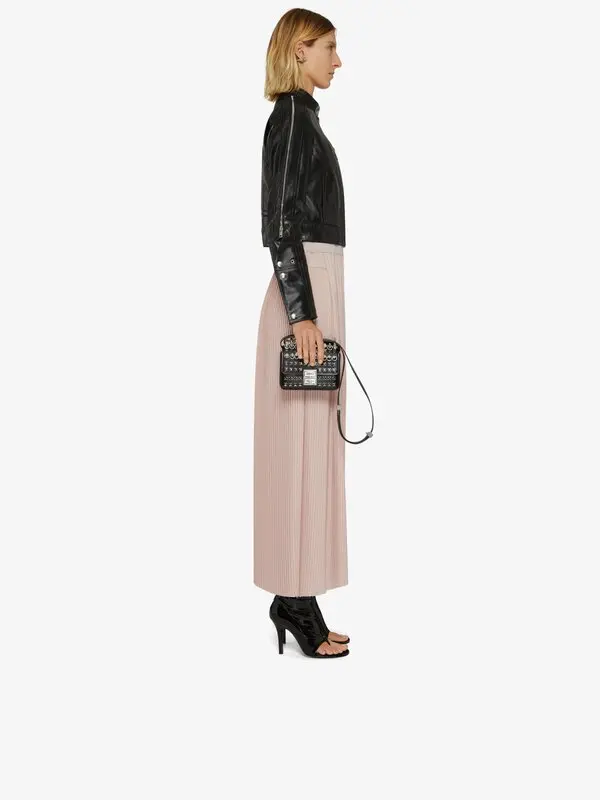 Givenchy Pink Asymmetrical Pleated Skirt With Double Belt Detail